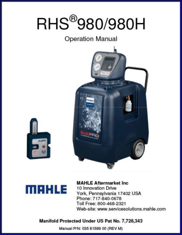 Mahle RHS980 Operation Instuctions | Manualzz