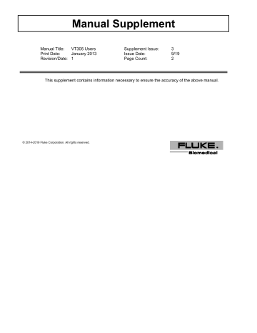 Fluke VT305 User Manual | Manualzz