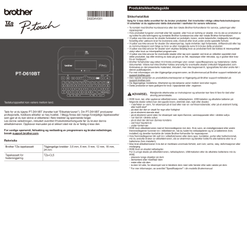 Brother PT-D610BT P-touch Quick setup guide | Manualzz
