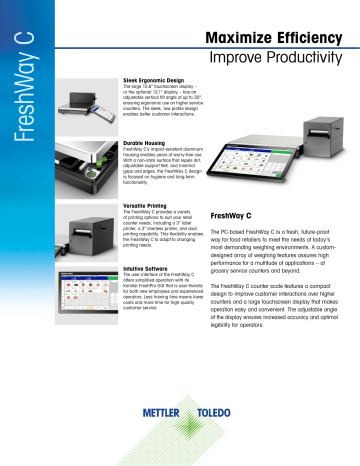 Mettler Toledo FreshWay C Datasheet | Manualzz