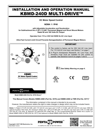 KB Electronics KBMD-240D Owner Manual | Manualzz