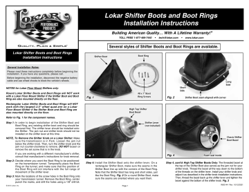 Lokar Shifter Boots and Boot Rings Installation Instructions | Manualzz