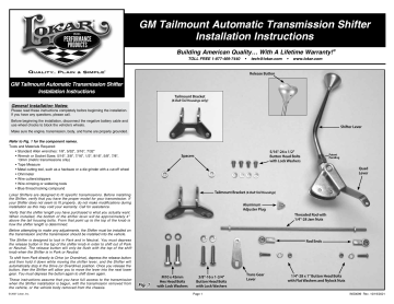 Lokar GM Tailmount Automatic Transmission Shifter Installation ...