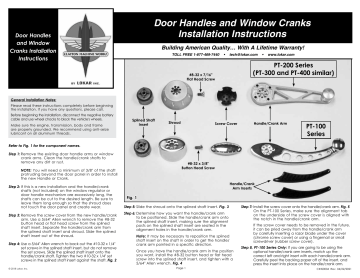 Lokar Door Handles & Window Cranks Installation Instructions | Manualzz