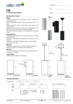 ConTech Lighting CI6 - Specification, Manual