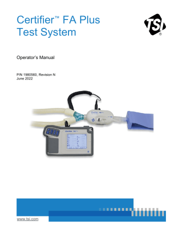 TSI 4080 Certifier Flow Analyzer Plus Ventilator Test System Owner's ...