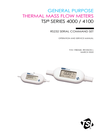 TSI Series 4000 4100 RS-232 Serial Command Set Owner's Manual | Manualzz