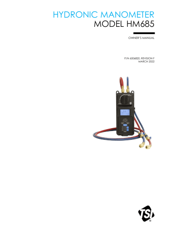 TSI HM685 Hydronic Manometer Owner's Manual | Manualzz