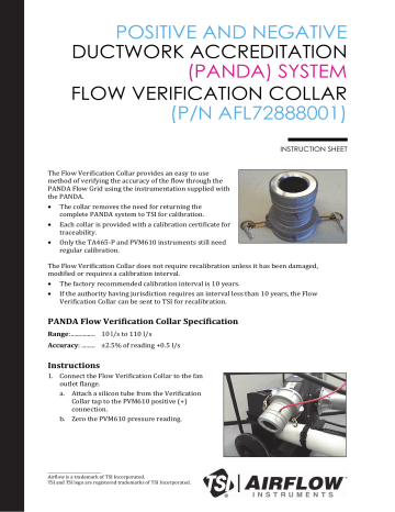 TSI Airflow PANDA Flow Verification Collar Installation Instructions ...