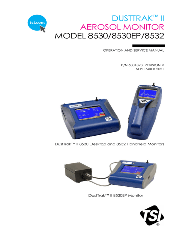 TSI 8530 DustTrak™ II Aerosol Monitor Owner's Manual | Manualzz