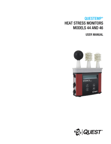 TSI QUESTemp° Heat Stress Monitors s 44 and 46 User Manual | Manualzz