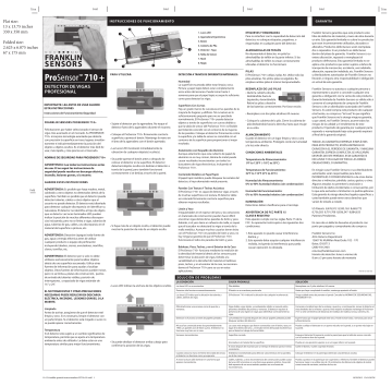 Franklin Sensors 710+ instruction manual | Manualzz
