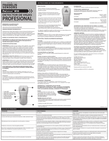 Franklin Sensors M10 instruction manual | Manualzz
