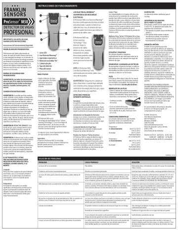 Franklin Sensors M50 instruction manual | Manualzz