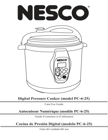 Nesco PC6-25 Digital Pressure Cooker Manuel du propriétaire | Manualzz