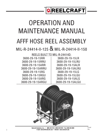 Reelcraft AFFF Hose Reels Service Manual | Manualzz