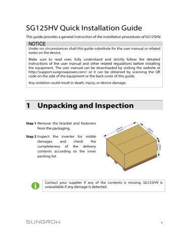 Sungrow SG125HV String Inverter Installation Guide | Manualzz