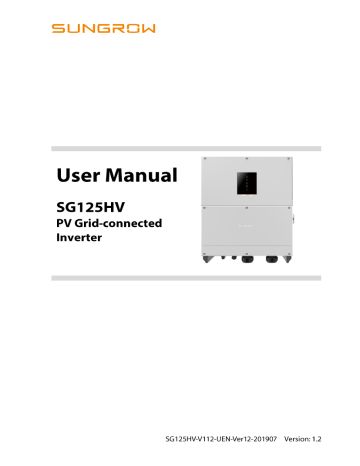 Sungrow SG125HV String Inverter User manual | Manualzz