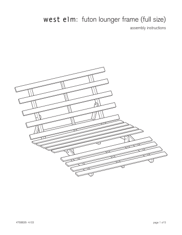 West Elm Futon Lounger Frame – Full Assembly Instructions | Manualzz