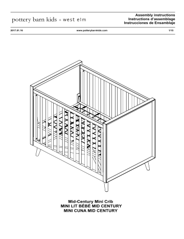 West Elm Mid Century Mini Crib Assembly Instructions | Manualzz