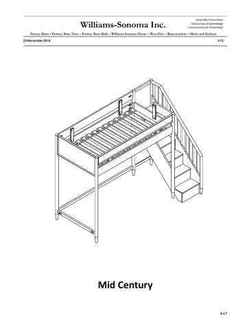 West Elm Mid-Century Stair Loft Bed Assembly Instructions | Manualzz
