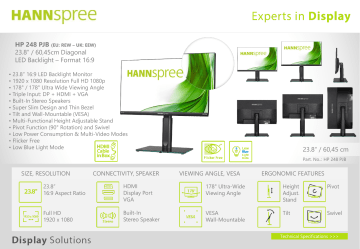 HANNspree HP 248 PJB Product sheet | Manualzz