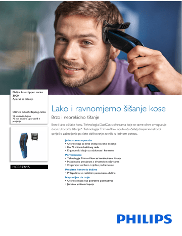 Philips HC3522/15 Hairclipper series 3000 Aparat za šišanje Uputstvo za ...