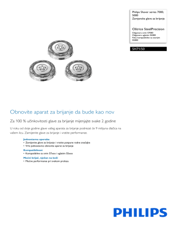 Philips SH71/50 Shaver series 7000, 5000 Zamjenske glave za brijanje ...