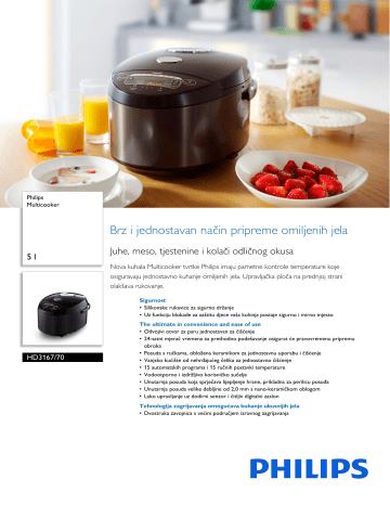 Philips HD3167/70 Multicooker Product Datasheet | Manualzz