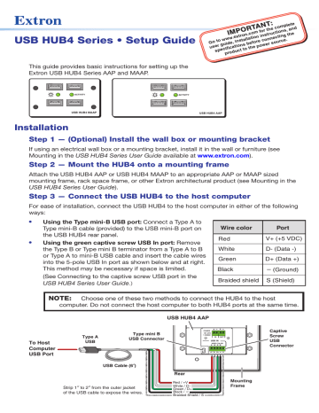 Extron USB HUB4 MAAP Setup guide | Manualzz