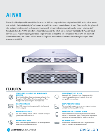 Avigilon AINVR-PREMIUM AI NVR Premium All-In-One-NVR ...