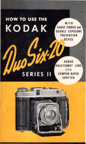 Kodak Duo Six-20 Serie II Rangefinder User Manual | Manualzz