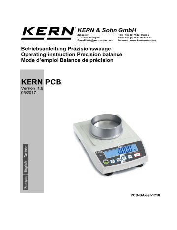 KERN PCB 100-3 Operating instructions | Manualzz