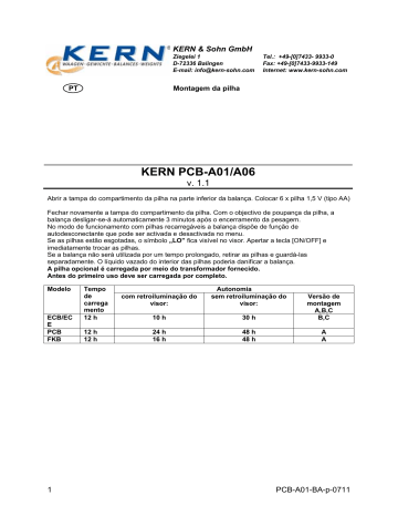 KERN PCB-A01 Instruções de operação | Manualzz