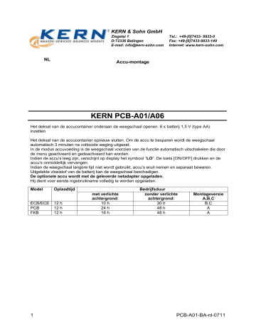 KERN PCB-A01 Handleiding | Manualzz