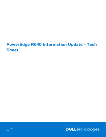 Dell PowerEdge R640 server Specifications | Manualzz
