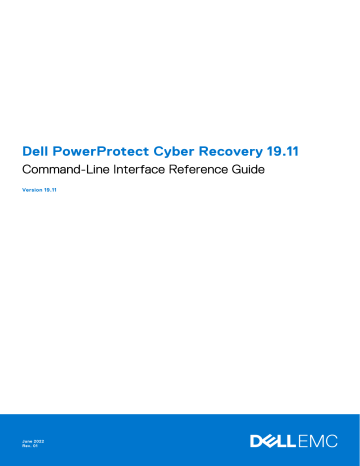 Dell PowerProtect Cyber Recovery Reference Guide | Manualzz