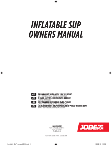 Jobe Paddleboard User Manual | Manualzz