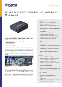 Planet GT-805A-PD - Data Sheet, Owner's manual
