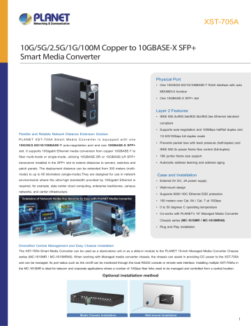 PLANET XST-705A Datasheet | Manualzz