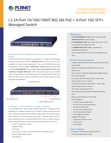 PLANET GS-5220-24UPL4XR Datasheet | Manualzz