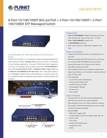 PLANET GS-4210-8P2C Datasheet | Manualzz