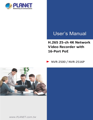 PLANET NVR-2500 User's manual | Manualzz