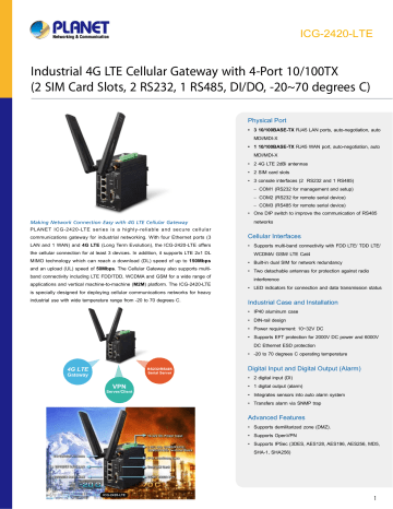 PLANET ICG-2420-LTE Datasheet | Manualzz