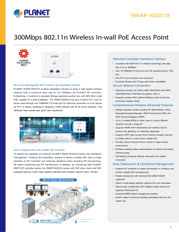 PLANET WNAP-W2201A Datasheet | Manualzz
