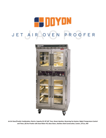 Doyon JAOP3 Oven Proofer Specifications | Manualzz