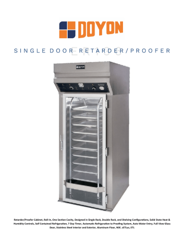 Doyon ER136 Retarder Proofer Specifications | Manualzz
