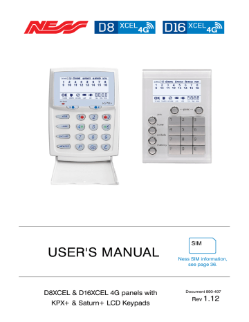 Ness D8 KPX+ KEYPAD User Manual | Manualzz