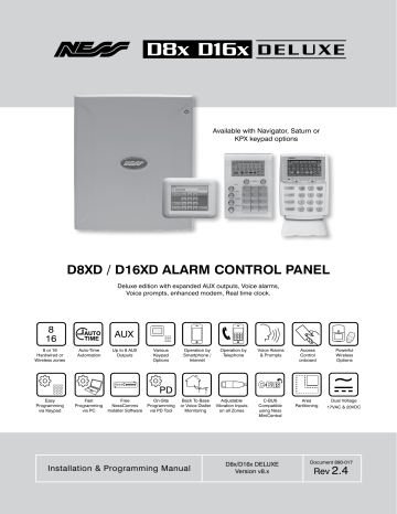Ness D8X Deluxe panel Installation Manual | Manualzz