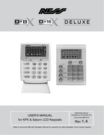 Ness D8X Deluxe Panel User Manual | Manualzz